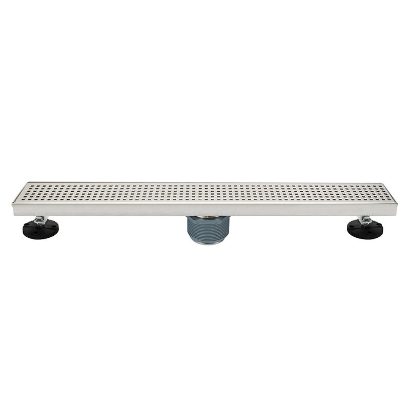 36" Linear Shower Drain and Body Square Grate | Luxart Collection